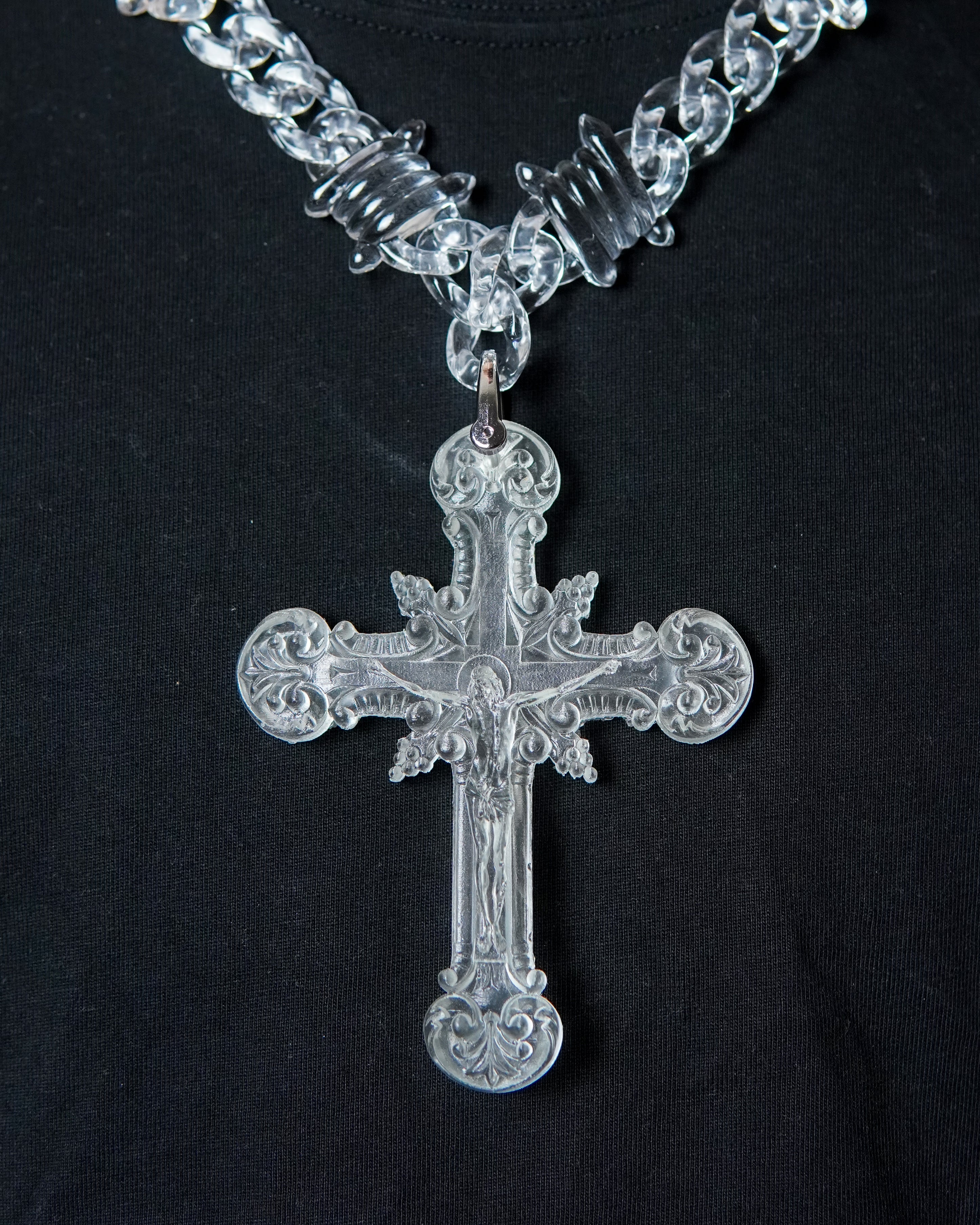 X-Ray Barbed Wire Cuban + Cross – Lavenir Jewelry